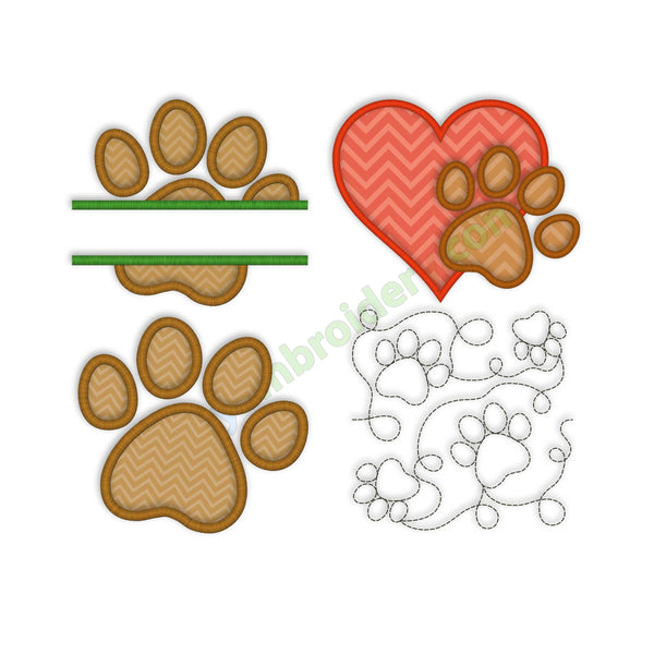 Paw Embroidery Designs. Machine embroidery design. – Alldayembroidery.com