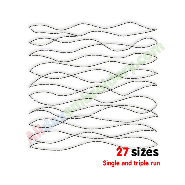Wavy Lines Quilt Embroidery Design. Machine embroidery design ...