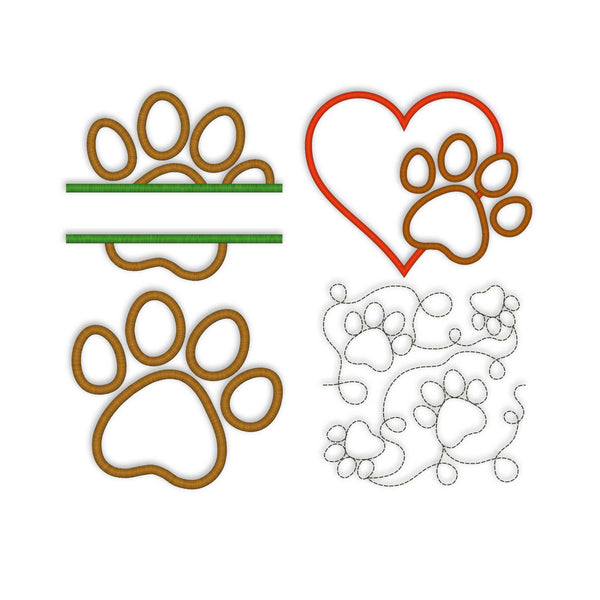 Paw Embroidery Designs. Machine embroidery design. – Alldayembroidery.com