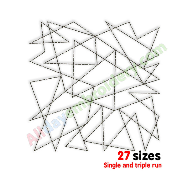 Triangle Lines Quilt Embroidery Design. Machine embroidery design ...