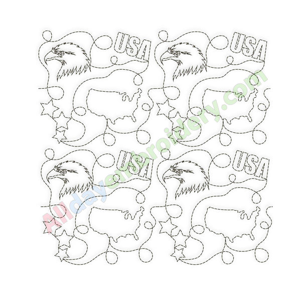 USA Quilt Block Embroidery Design. Machine embroidery design ...