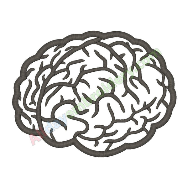 Brain Applique Design. Machine embroidery design. – Alldayembroidery.com