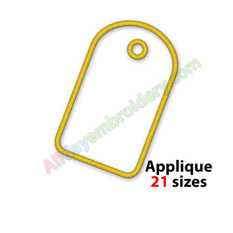 Gift Tag Embroidery Design. Machine embroidery design. Applique design ...