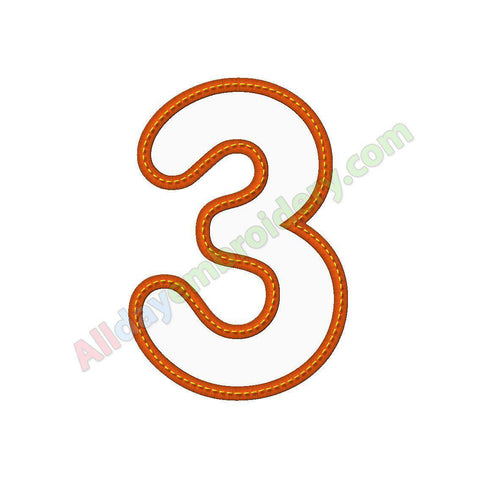 Numbers embroidery design. Applique design. – Alldayembroidery.com