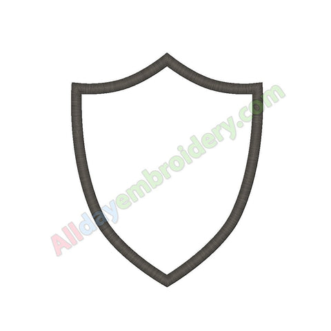 Shield machine embroidery design. Applique design. – Alldayembroidery.com