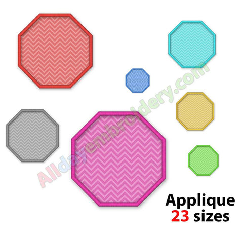 Octagon Embroidery Design. Octagon applique design. Machine embroidery ...