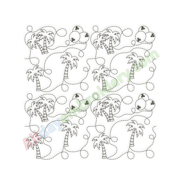 Palm Tree Quilt Block Embroidery Design. Machine embroidery design ...