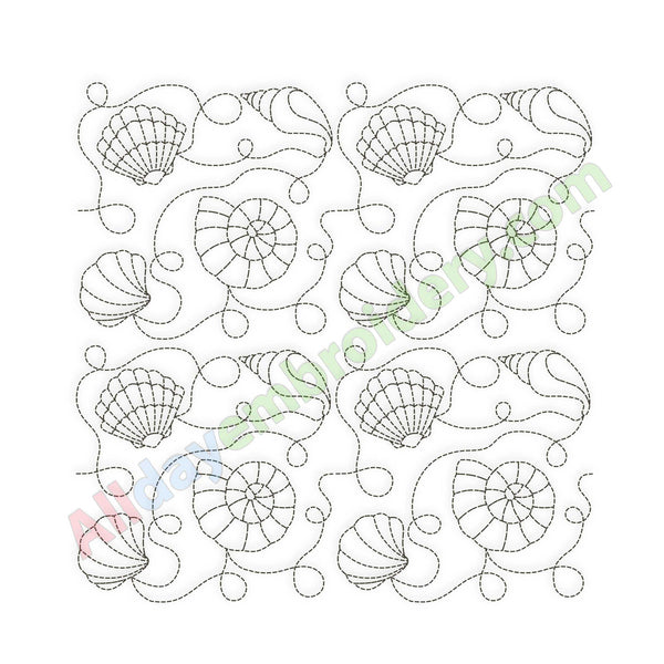 Seashell Quilt Block Embroidery Design. Machine embroidery design ...