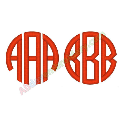 Circle monogram embroidery font. Machine embroidery design ...