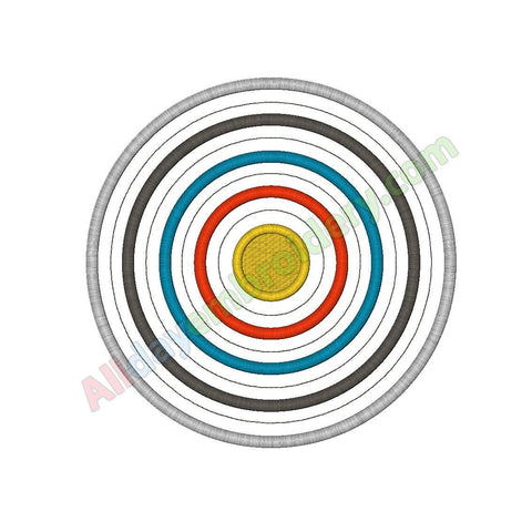 Archery Target embroidery design. Applique design. – Alldayembroidery.com