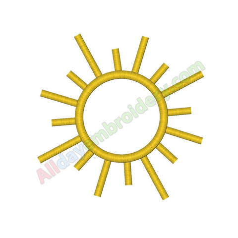 Sun machine embroidery design. Sun applique design. – Alldayembroidery.com