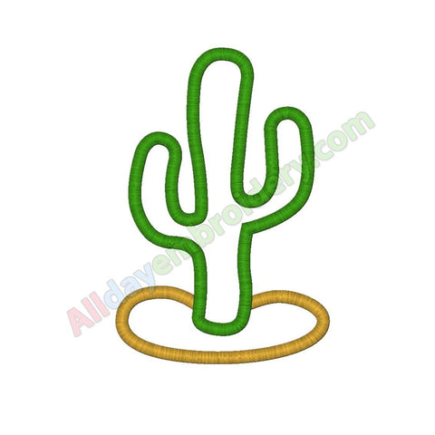 Cactus applique design. Machine embroidery design. – Alldayembroidery.com