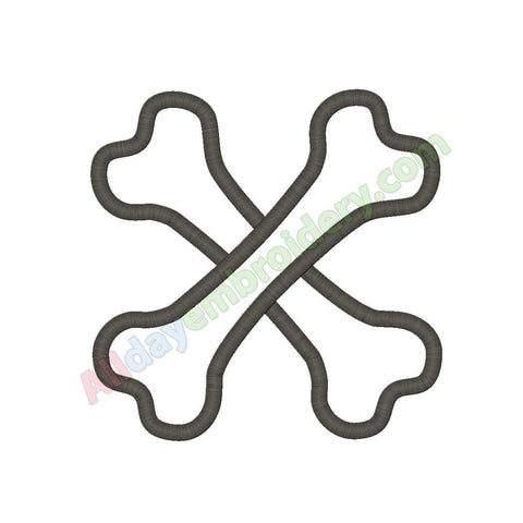 Bones applique design. Machine embroidery design – Alldayembroidery.com