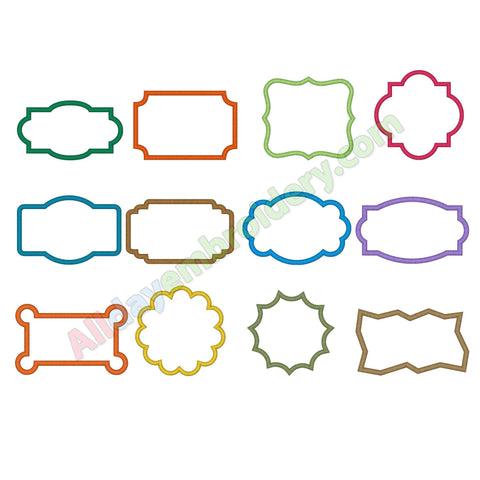 Frame applique design set. Machine embroidery design. Fancy frame ...