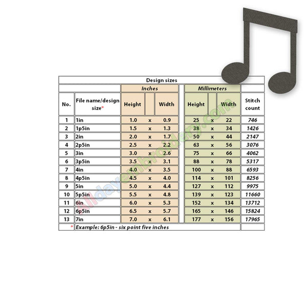 Music Notes Embroidery Design. Machine embroidery design ...