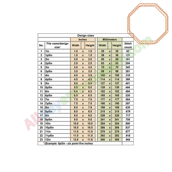 Octagon Embroidery Design. Machine embroidery design ...